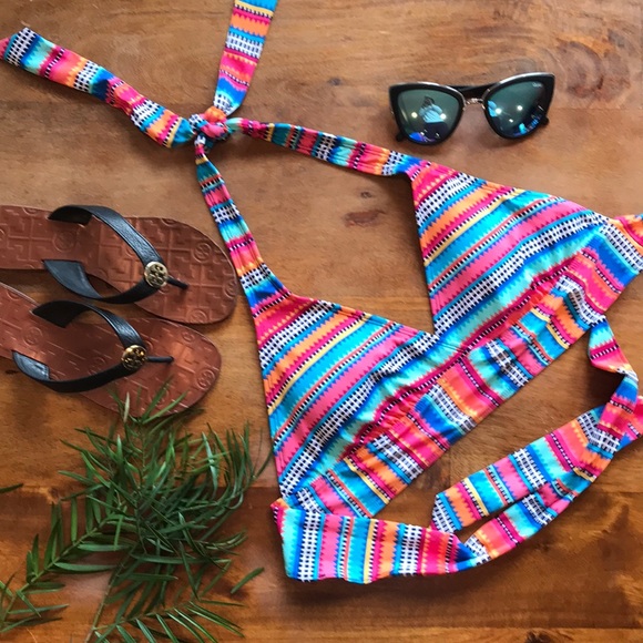 Anne Cole | Swim | Anne Cole Triangle Stripe Halter Bikini Top | Poshmark